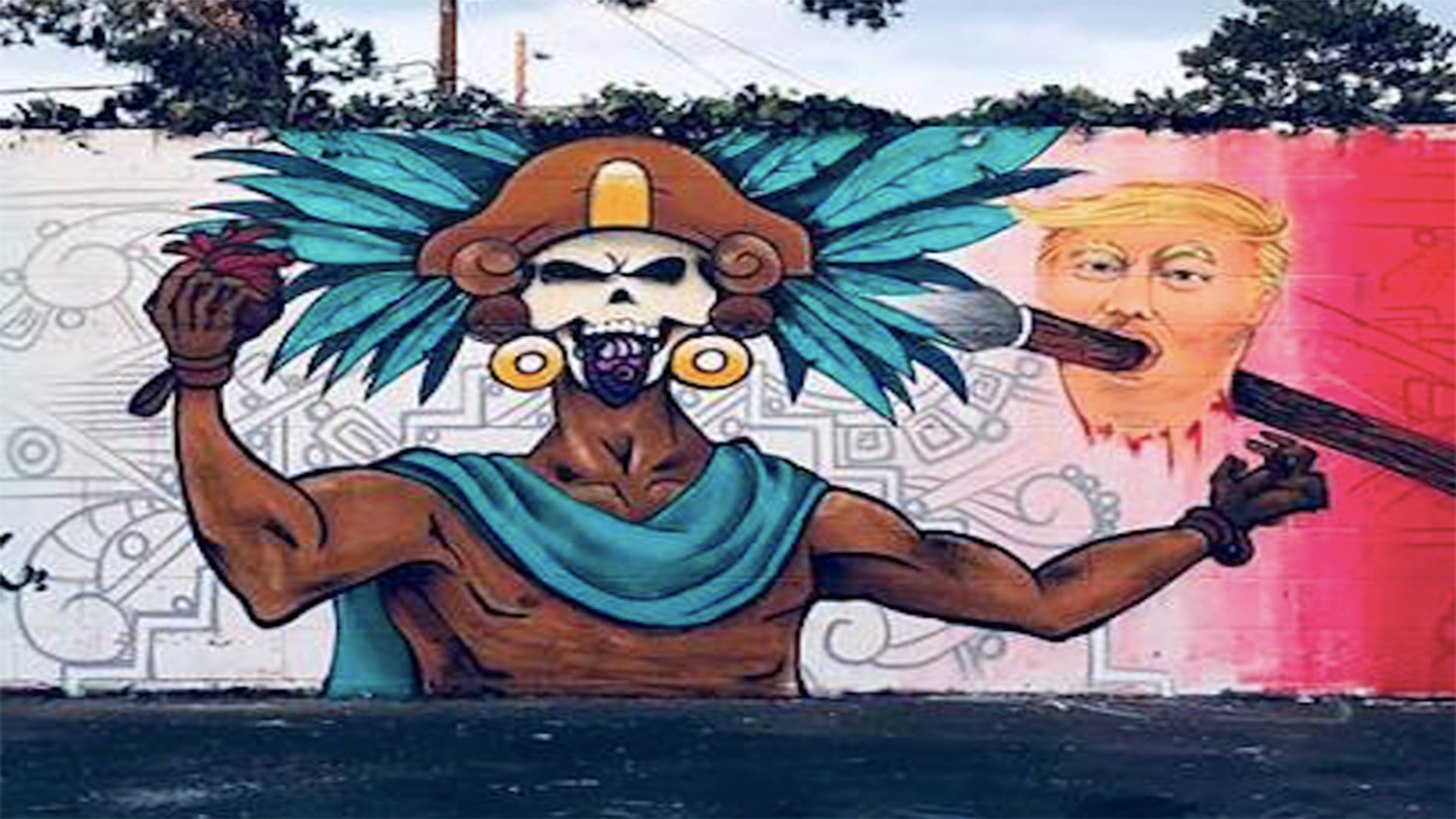 California School Mural Depicts Aztec Warrior Holding Trump’s Severed ...